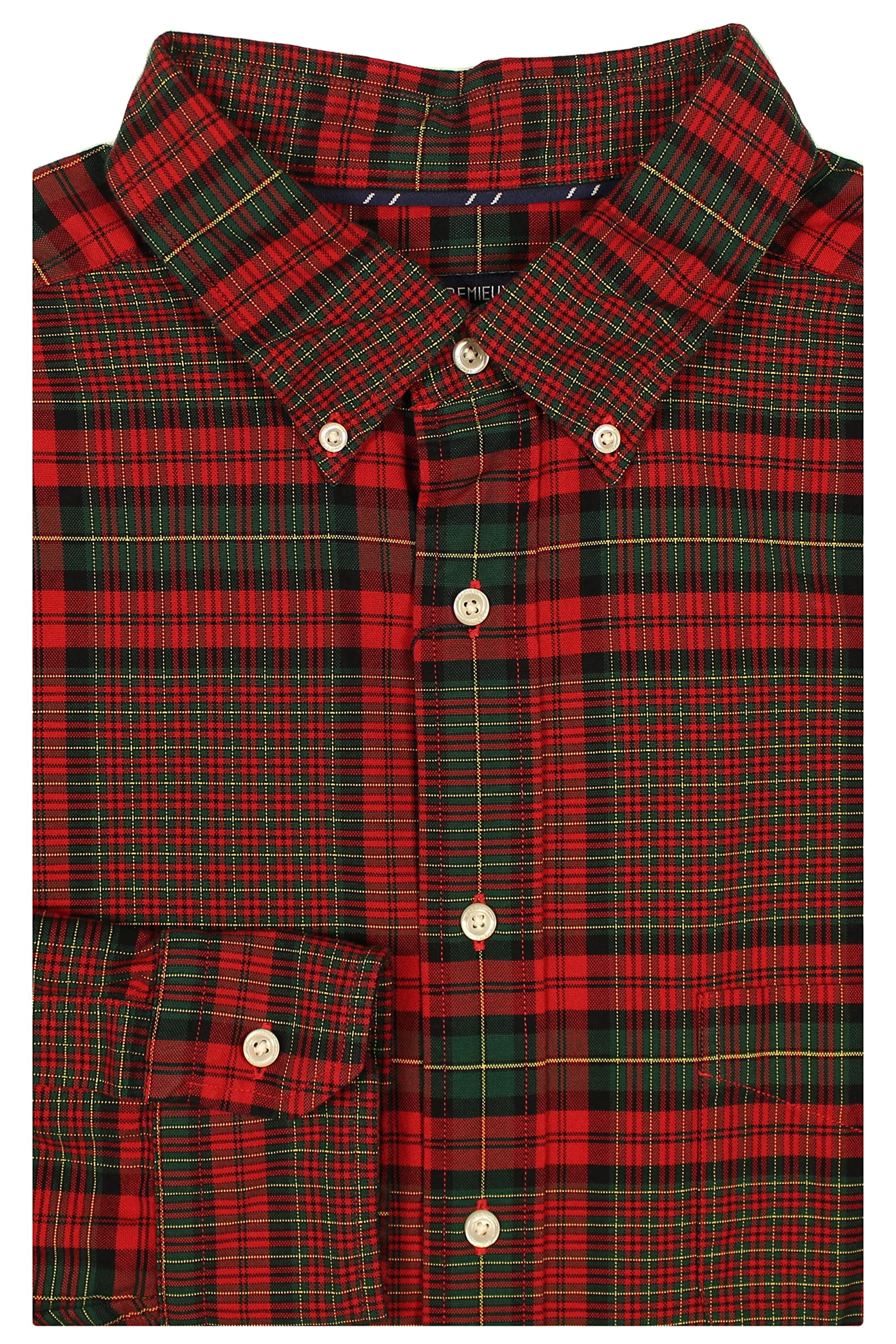 Cremieux Men's Big & Tall Full-Fit Easy-Care Long Sleeve Oxford Shirt ...