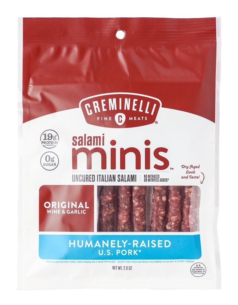 Creminelli Original Flavor Mini Salami Snack, Garlic and Wine, 2.6 OZ ...