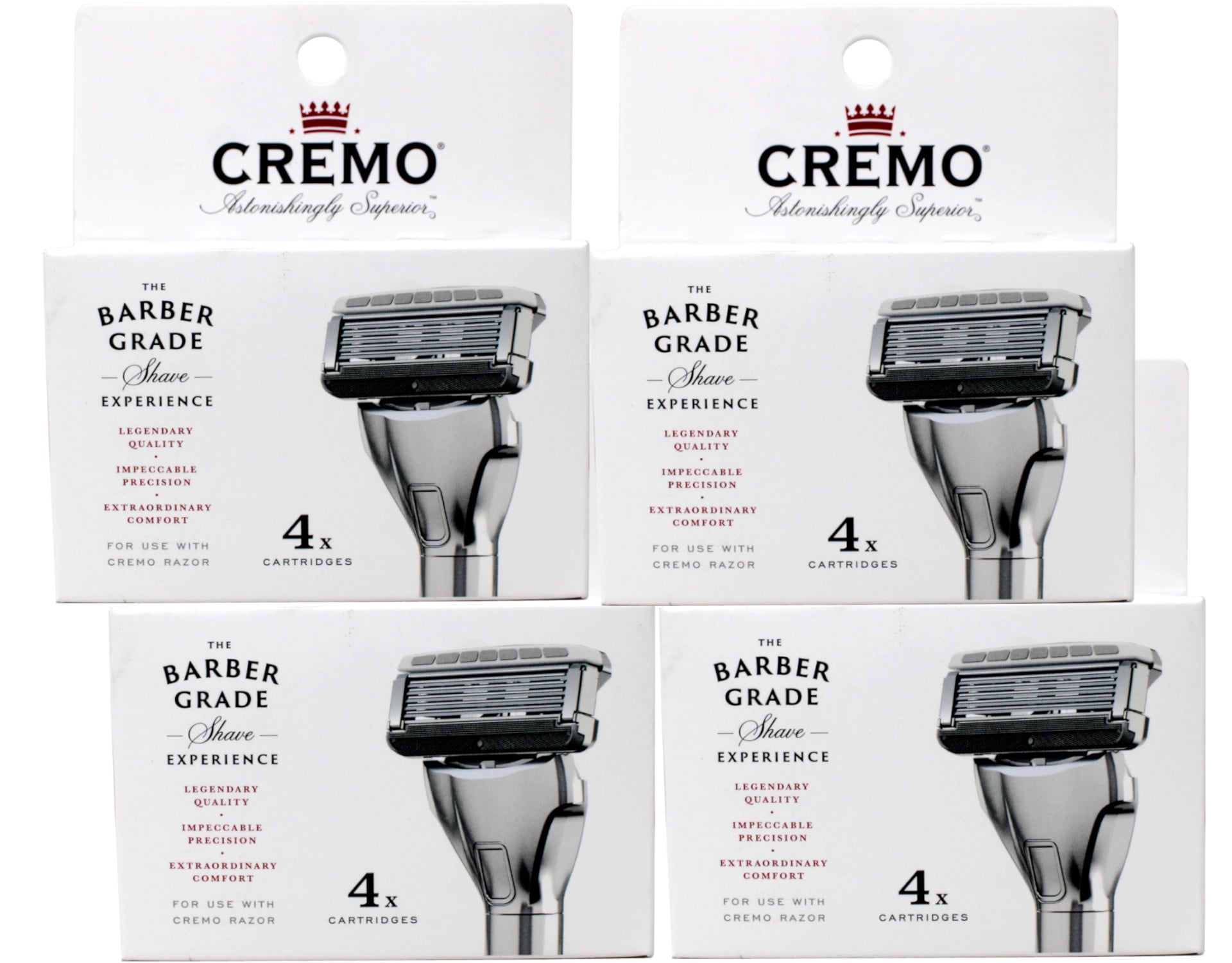 Cremo 5-Blade Barber Grade Mens Razor Cartridge Refills 4 Count - 4 ...