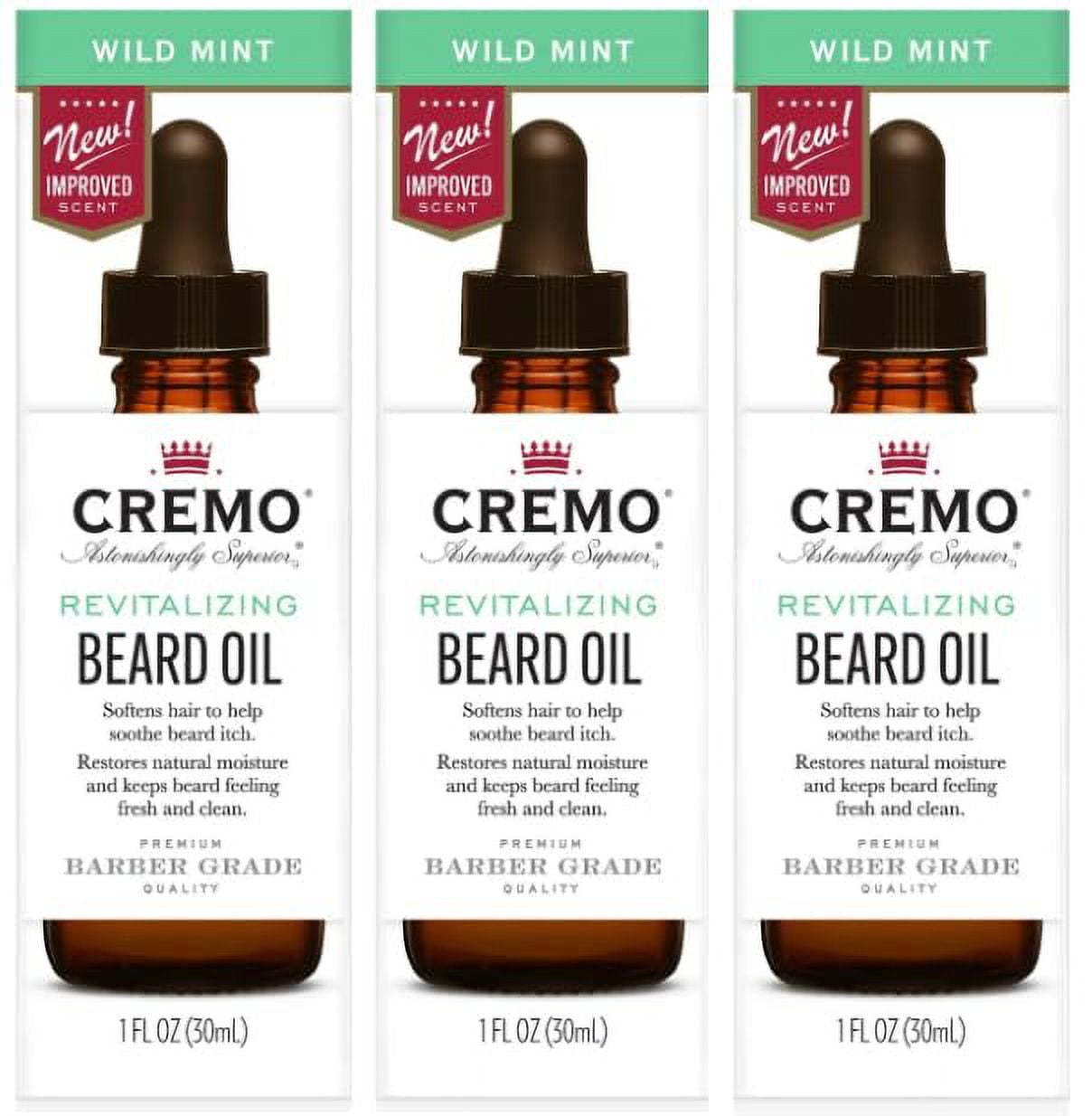 Cremo Beard Oil Revitalizing, Wild Mint, Restore Natural Moisture And ...