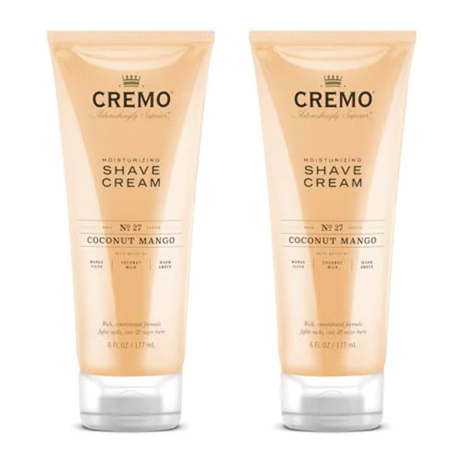 Cremo Coconut Mango Shave Cream for Women, 6 Oz (2-Pack), Fights Nicks ...