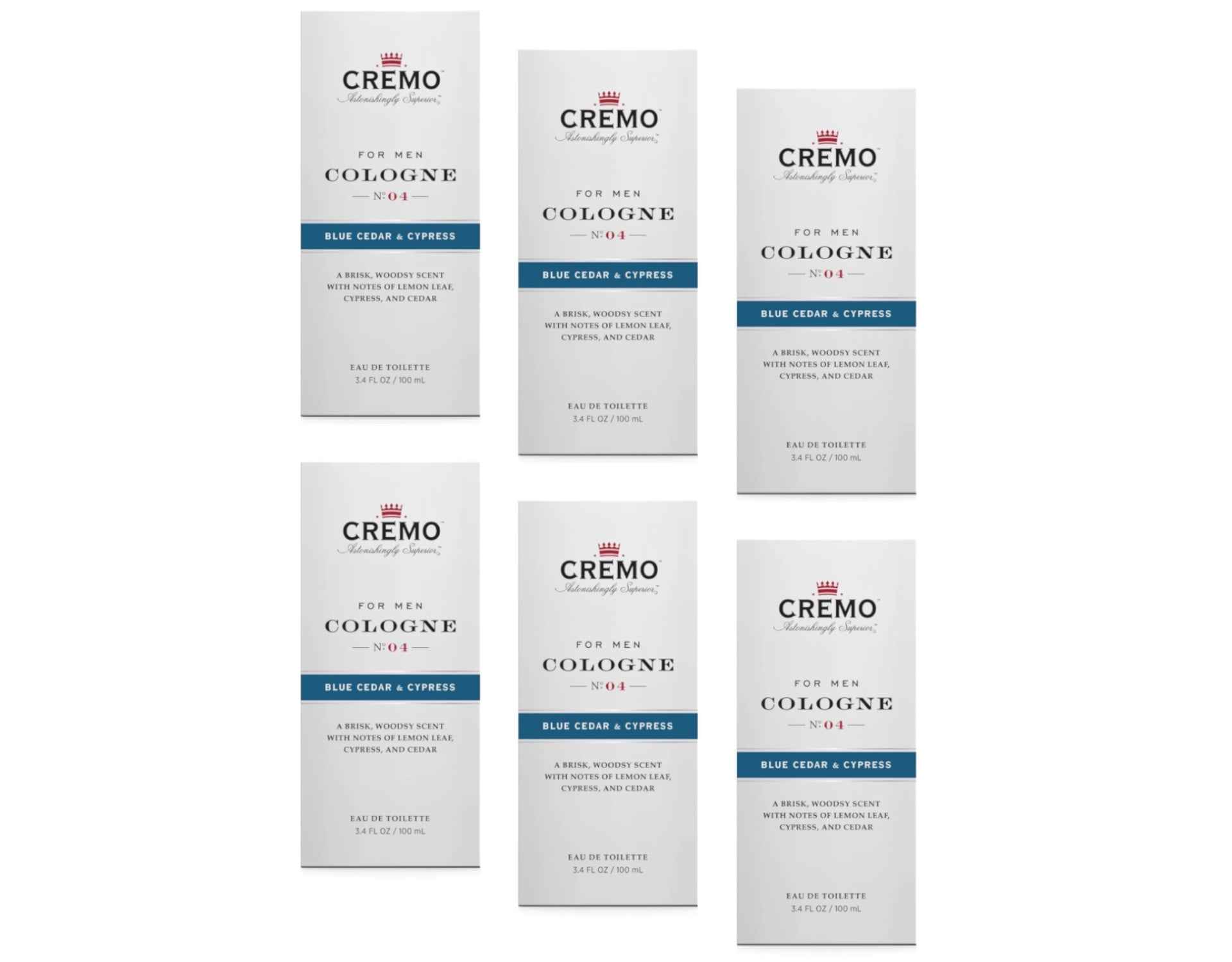 Cremo Fine Cologne For Men, Blue Cedar & Cypress 3.4 Fl. Oz. - Pack of ...