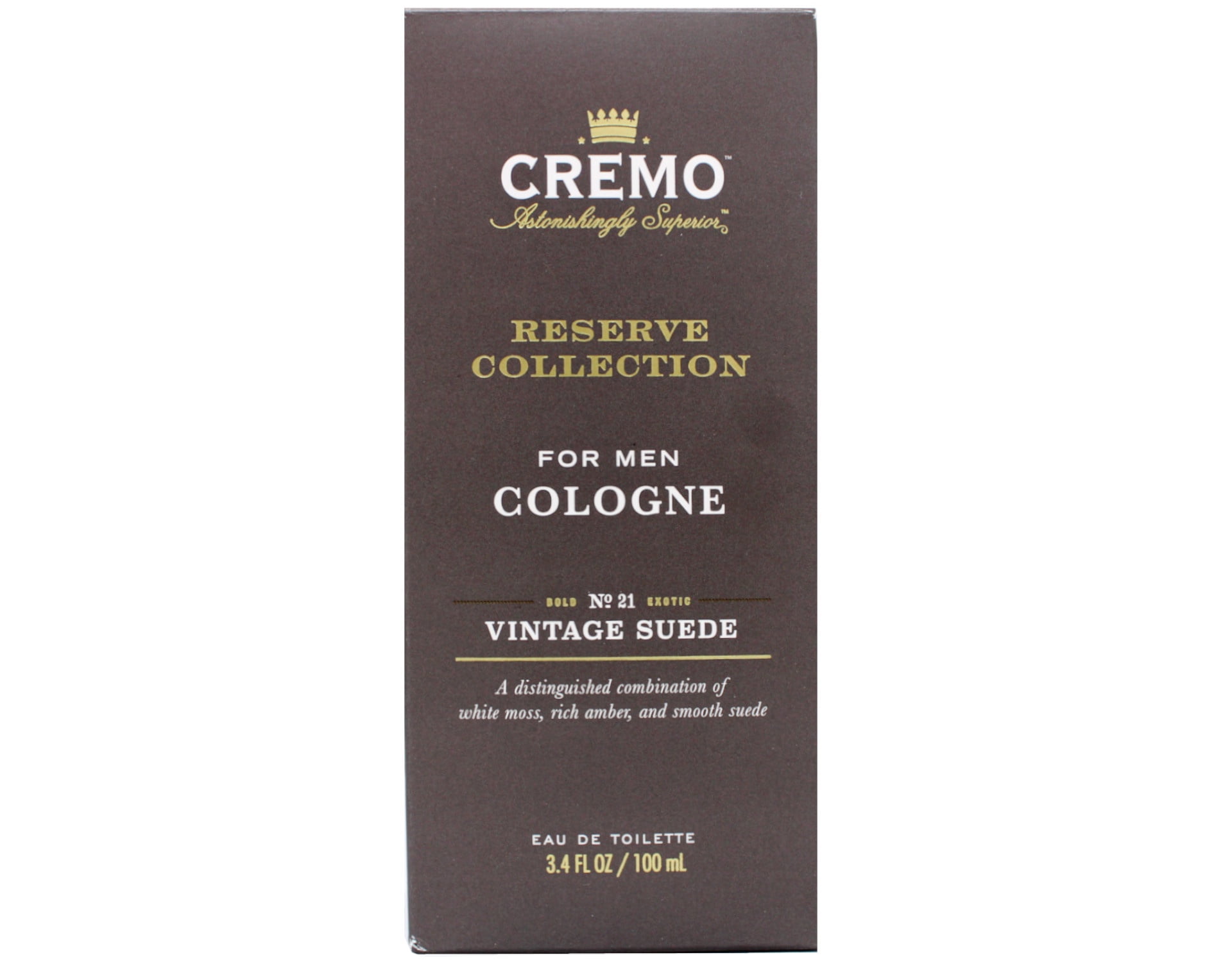 Cremo Cologne for Men, Reserve Collection, No. 21 Bold Exotic, Vintage Suede, 3.4 fl oz ...