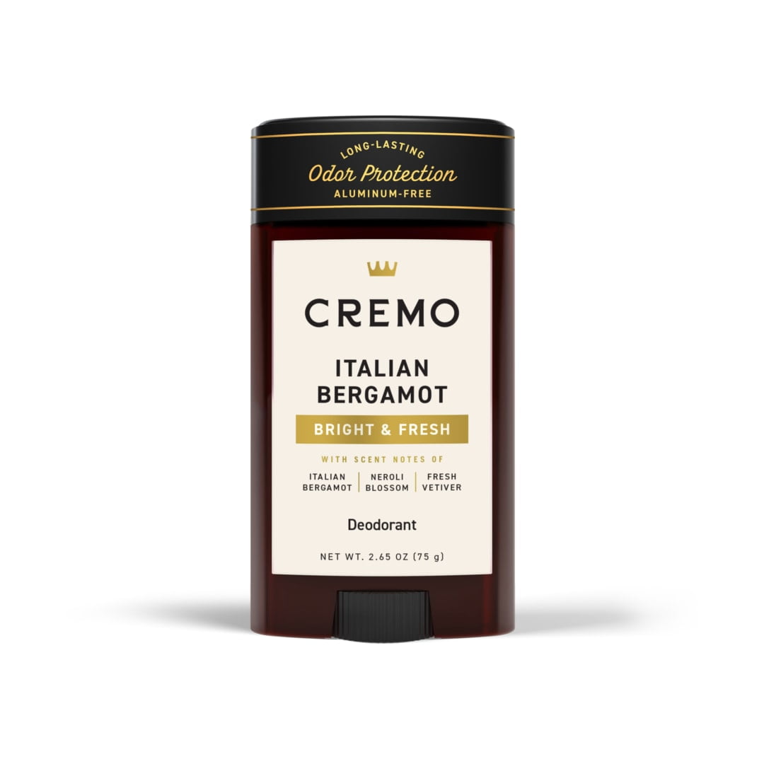 Cremo Men's Aluminum Free Deodorant, Italian Bergamot, 2.65 oz ...