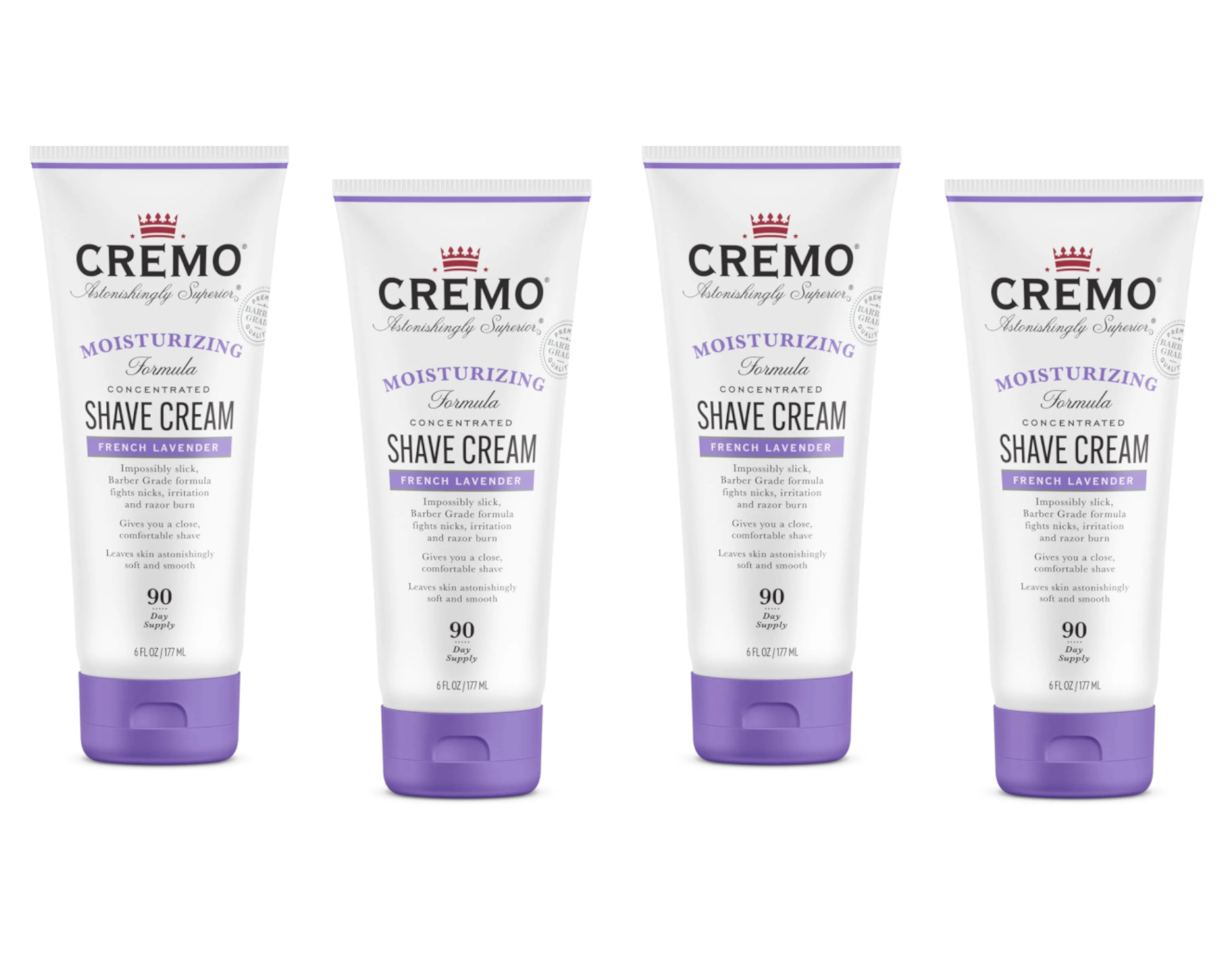 Cremo French Lavender Concentrated Shaving Cream 6 Fl. Oz. - Pack of 4 ...