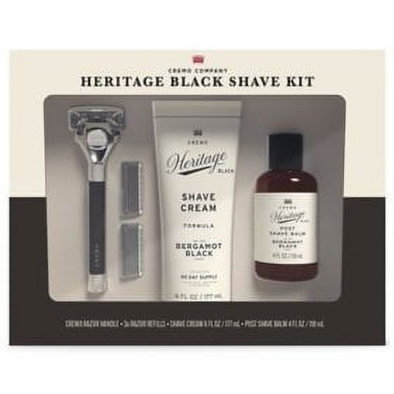 Cremo Heritage Black Shave Kit - Razor, Refills, Shave Cream & Balm ...