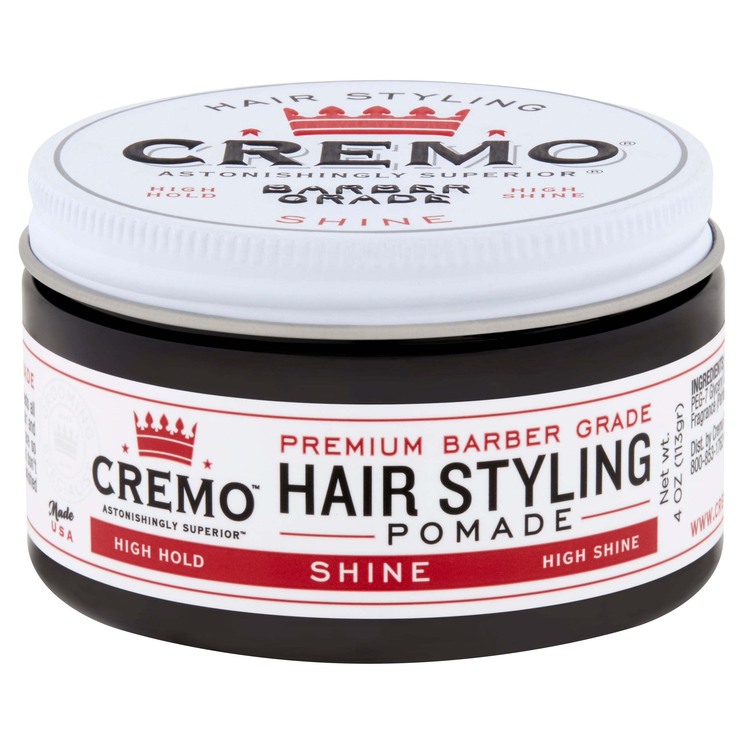Cremo High Hold Shine Hair Styling Pomade, 4 oz - Walmart.com