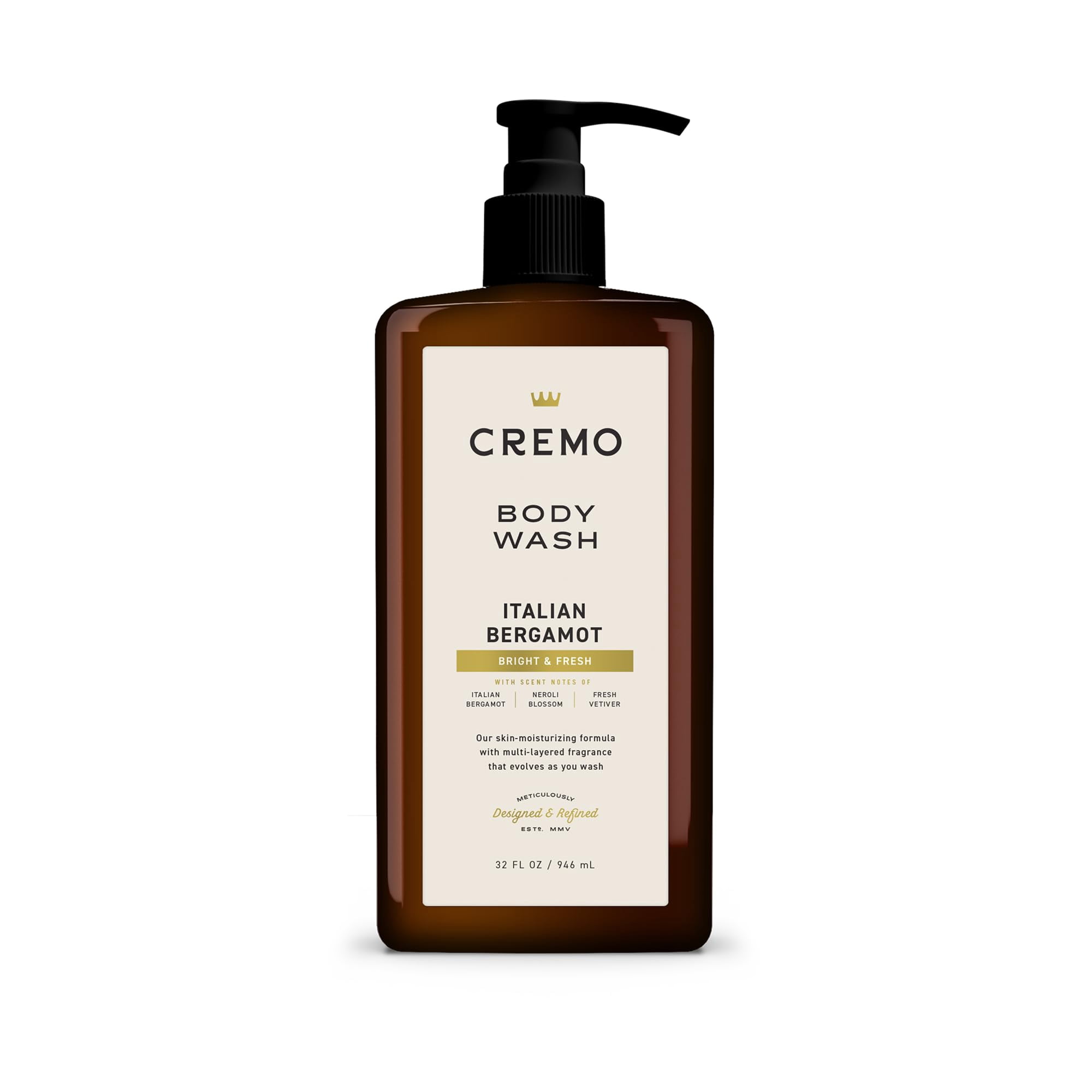Cremo Rich-Lathering Italian Bergamot SBF3 Body Wash for Men, Notes of ...