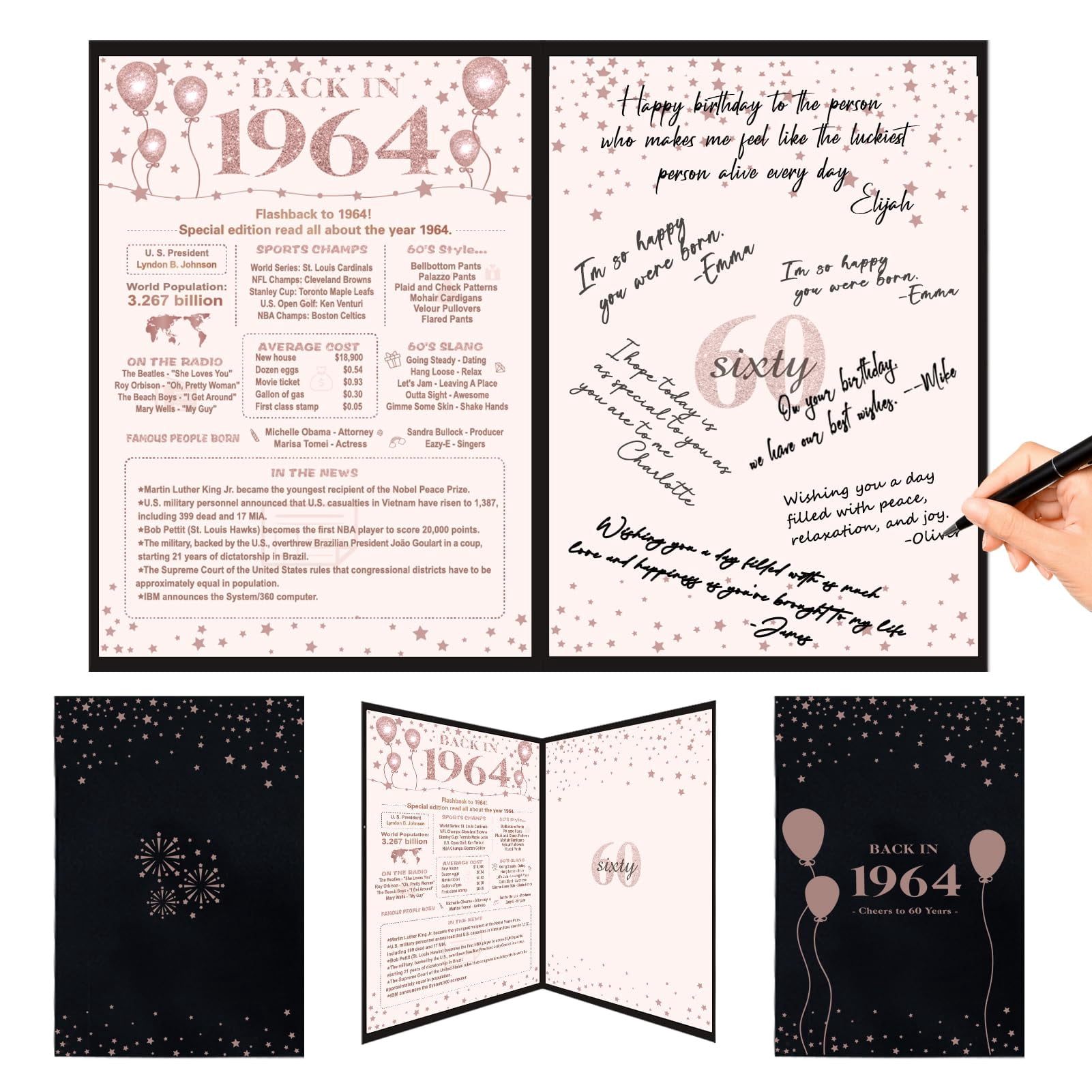 Crenics 60th Birthday Gift for Women, Creative Back in 1964 Birthday ...