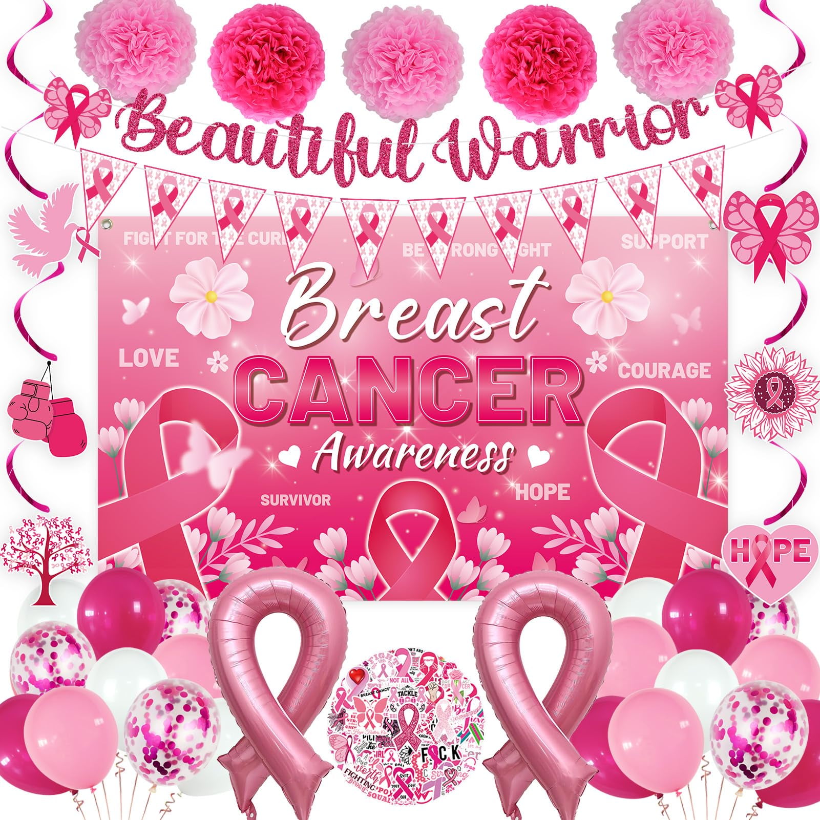 Crenics Pink BreastTRDN Cancer Awareness Decorations - Breast Cancer ...