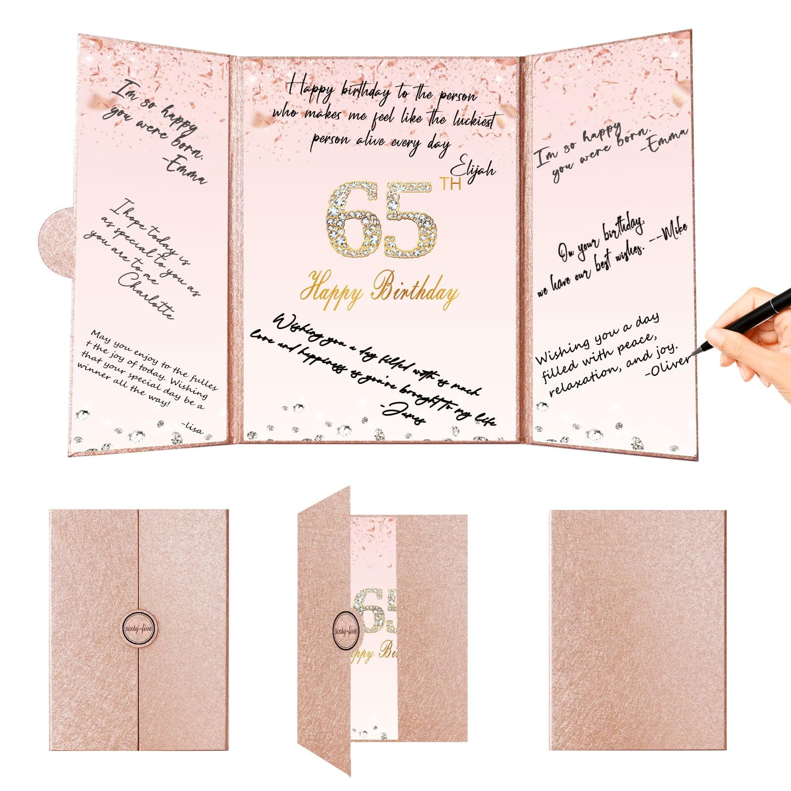Crenics Rose Gold 65th Birthday Decorations, AFN1Creative 65th Birthday ...