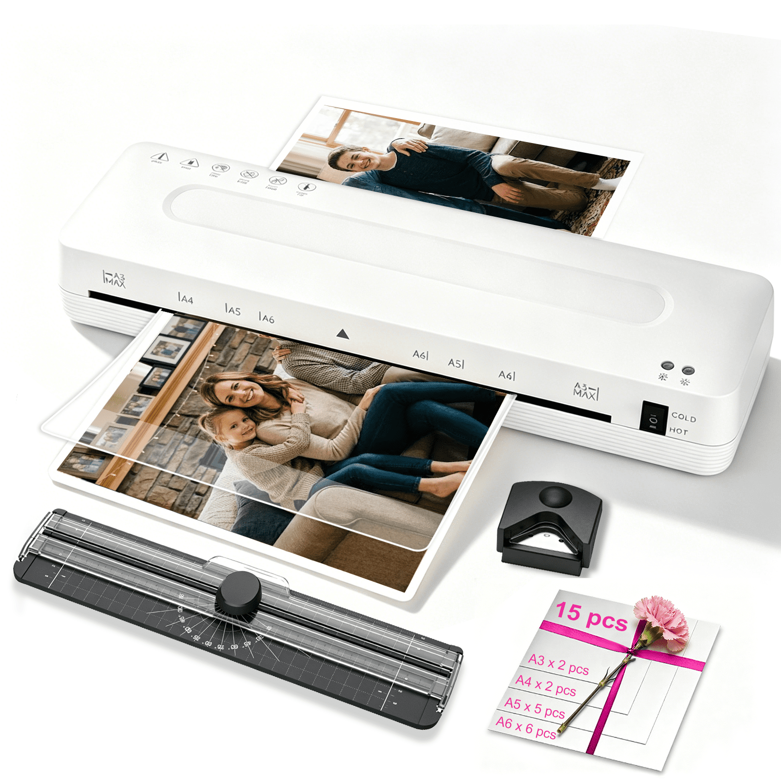 Crenova 13-Inch 3-in-1 Laminator Machine with Laminating Sheets ...