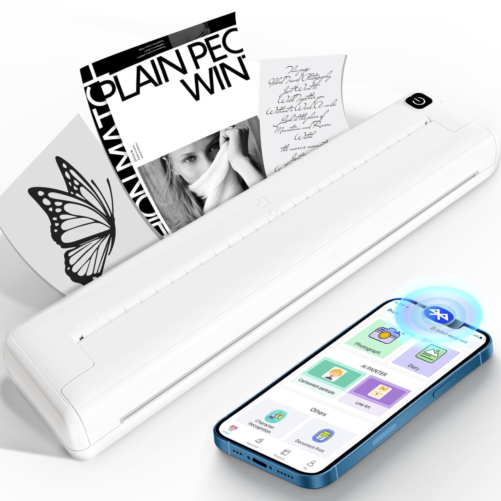 Crenova Inkless Portable Printer, Thermal Printer, Compatible with ...