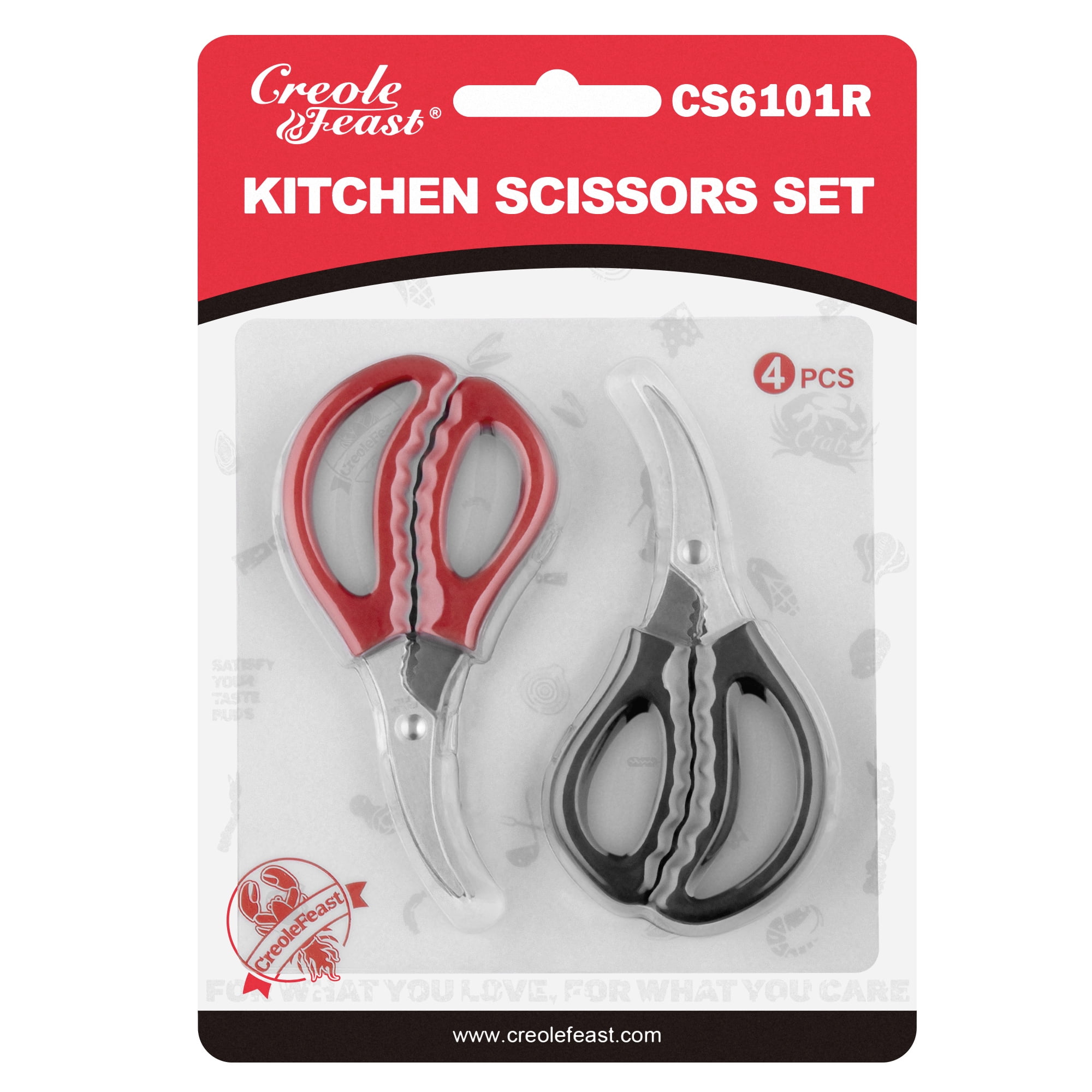 Creole Feast CS6101R 4 Pieces Crawfish Scissors, Multifunctional ...