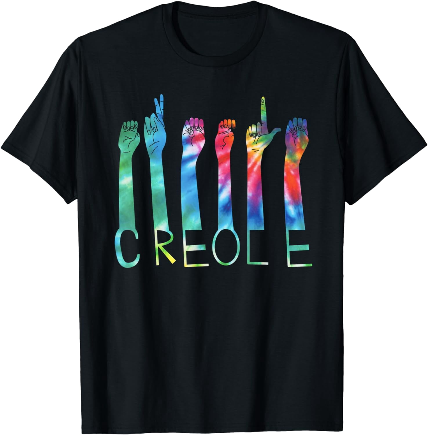 Creole Tie Dye Shirt ASL Sign Language Inclusive Diversity T-Shirt ...