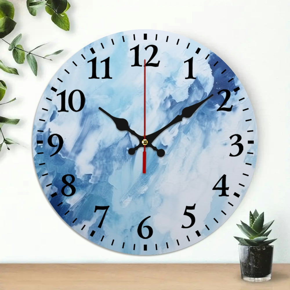 Creowell Abstract Art Wall Clock 10 Inch Frameless Decorative Clock ...