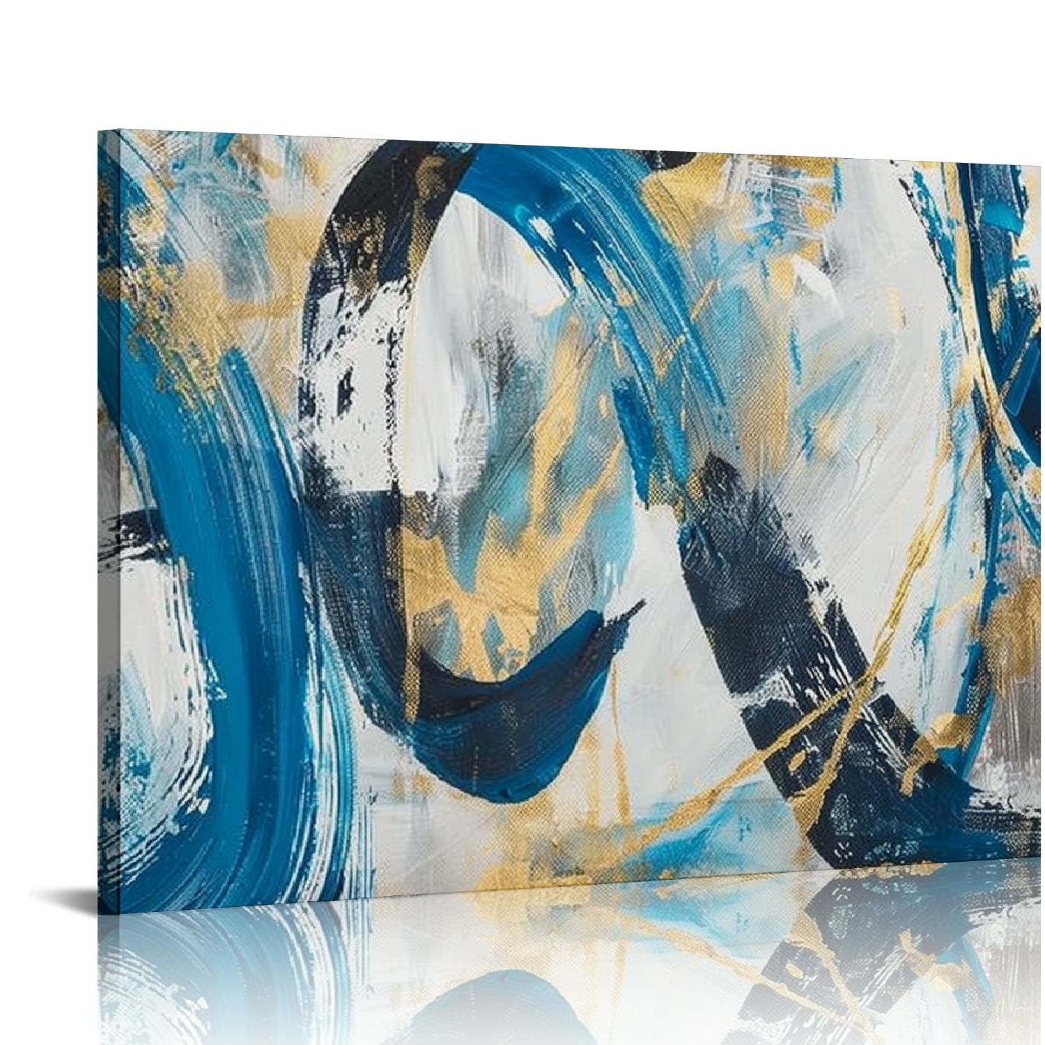 Creowell Abstract Gold Canvas Wall Art Decor - Gold Leaf Accents ...