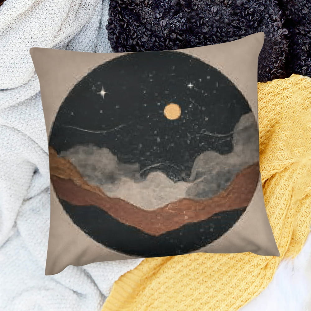 Creowell Abstract Sun Moon Sea Sunset Sunrise Mountain Throw Pillow ...