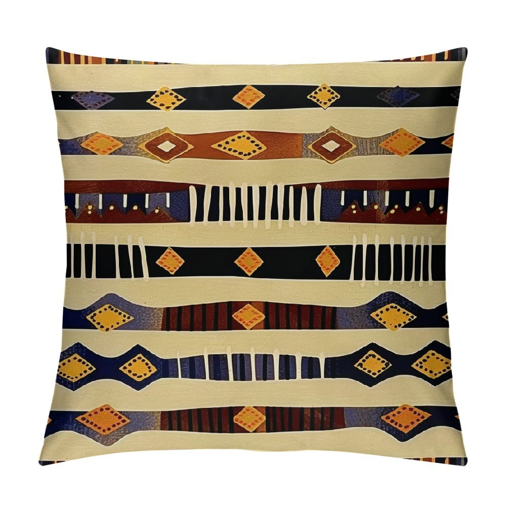Creowell Abstract Throw Pillow Cushion Cover, Ethnic Style Geometric ...