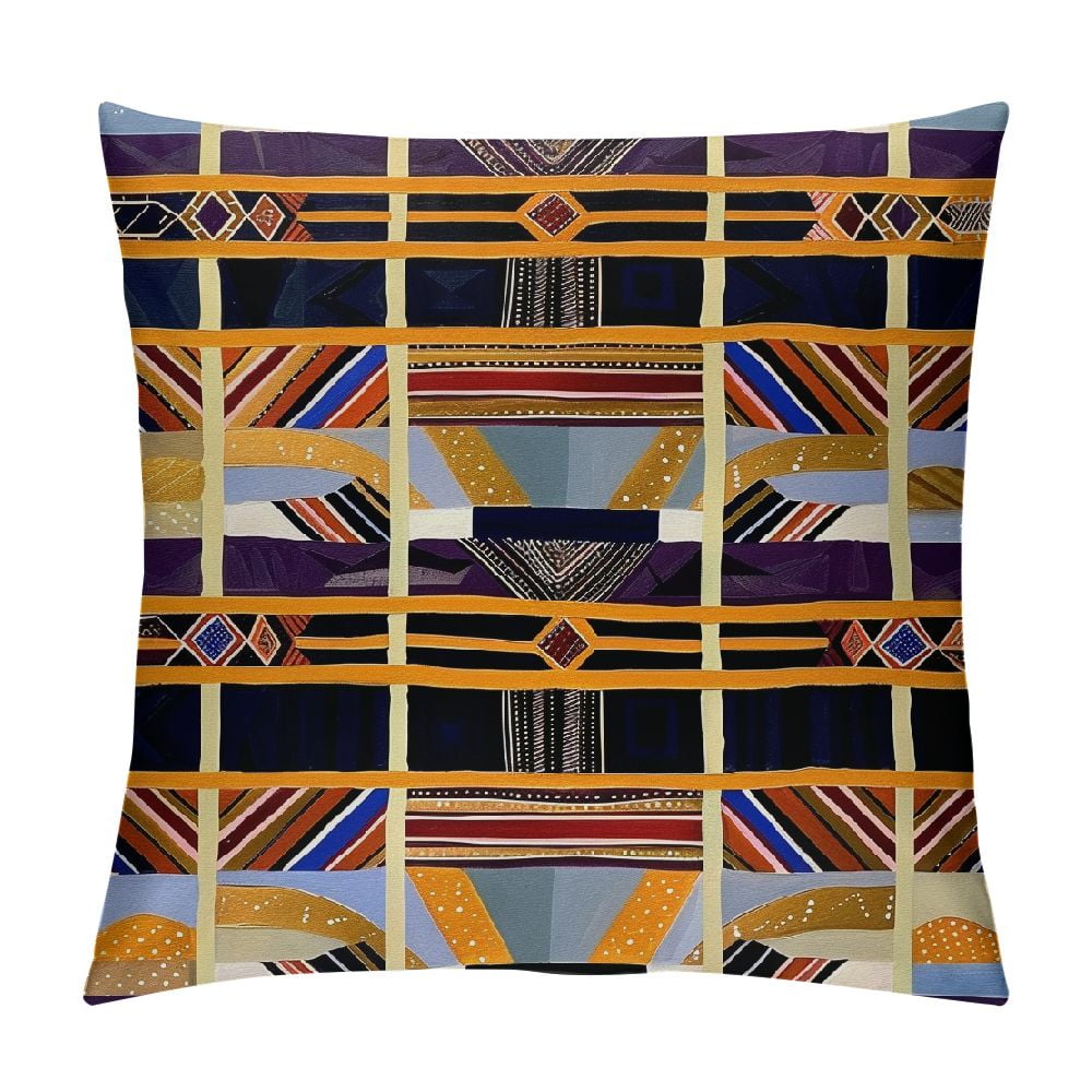 Creowell Abstract Throw Pillow Cushion Cover, Ethnic Style Geometric ...