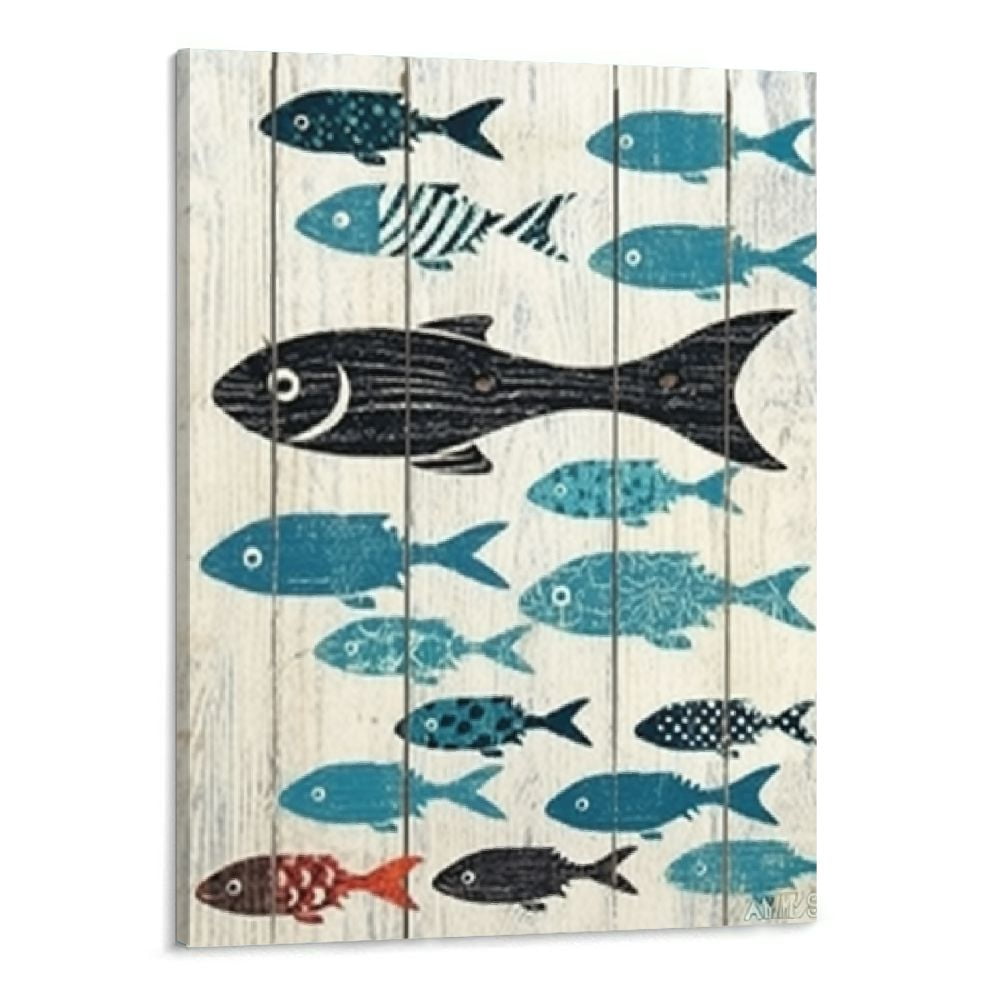 Creowell Abstract Tropical Fish Canvas Wall Art Marine Life Pictures ...