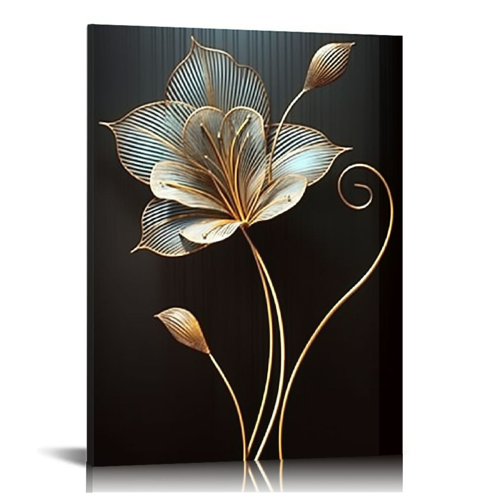 Creowell Abstract Wall Art Brown Flowers Canvas Pictures Contemporary ...