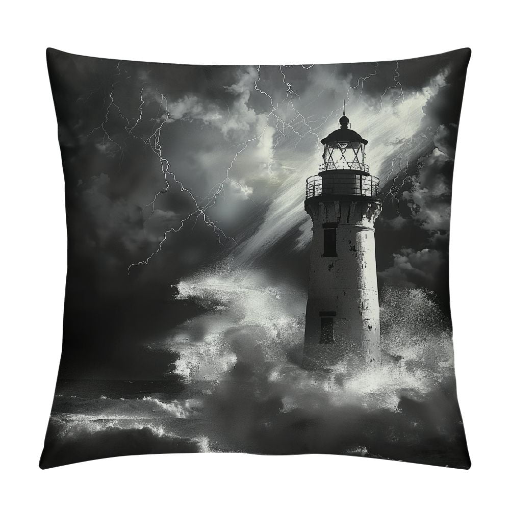 Creowell Aesthetic Decorative Pillow Covers Lighthouse Throw Pillows ...