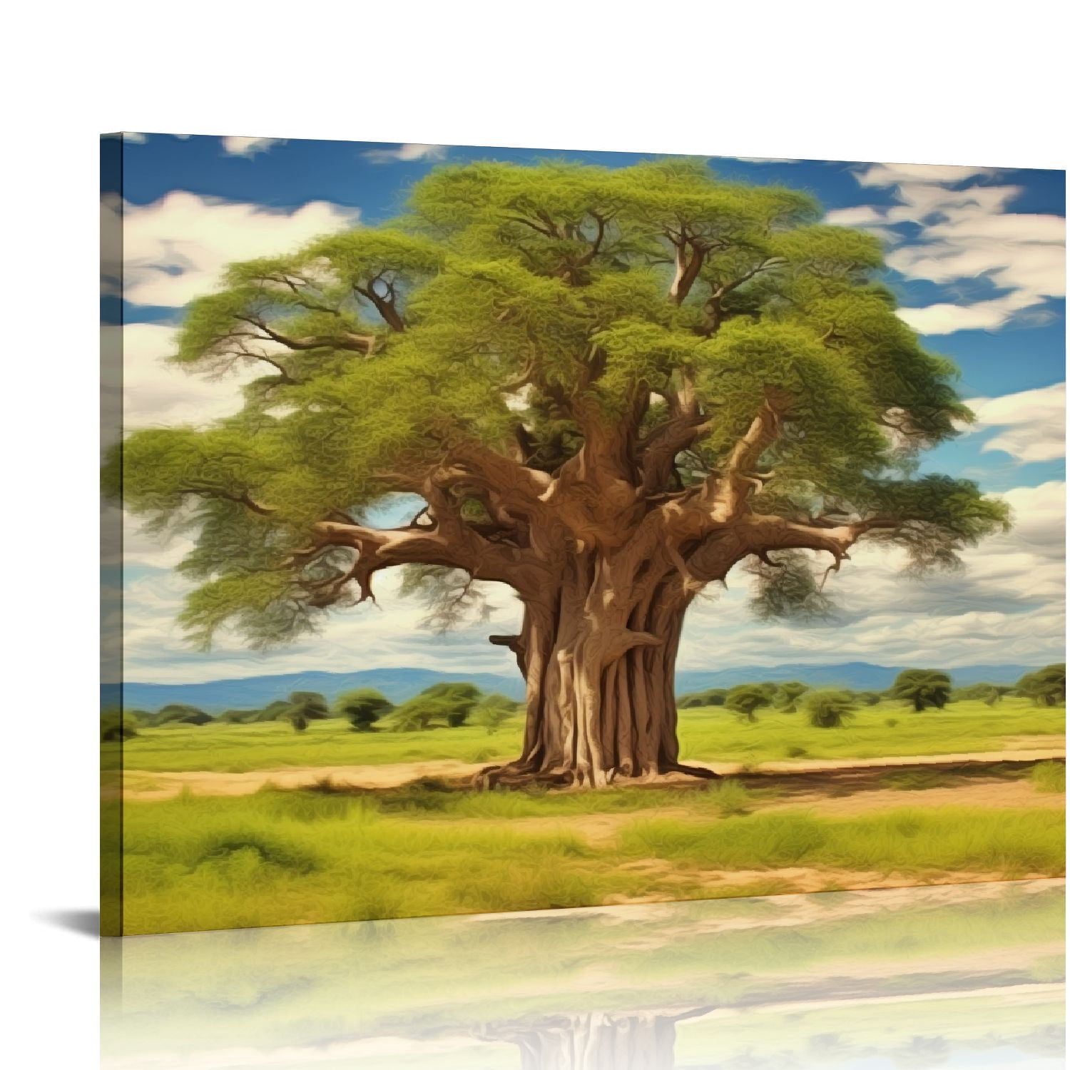 Creowell African Tree Landscape Pictures Wall Art Tropical Baobab Tree ...