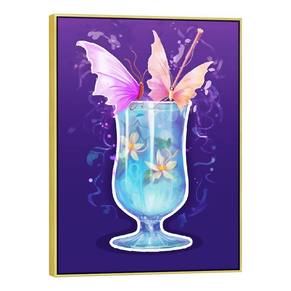 Creowell Alcohol Wall Art Cocktail Bar Print Colorful Wine Glass Art ...