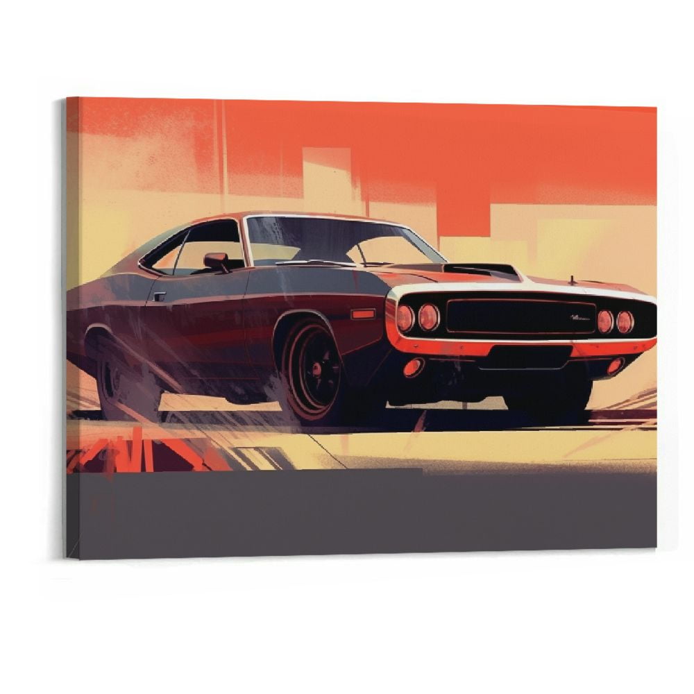 Creowell American Muscle Car Poster Wall Art Paintings Canvas Wall ...