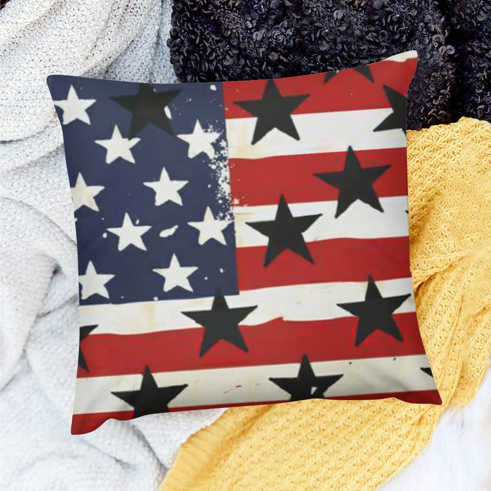 Creowell Americo Makk Party Decor Throw Pillow Cover with Flag Stars ...