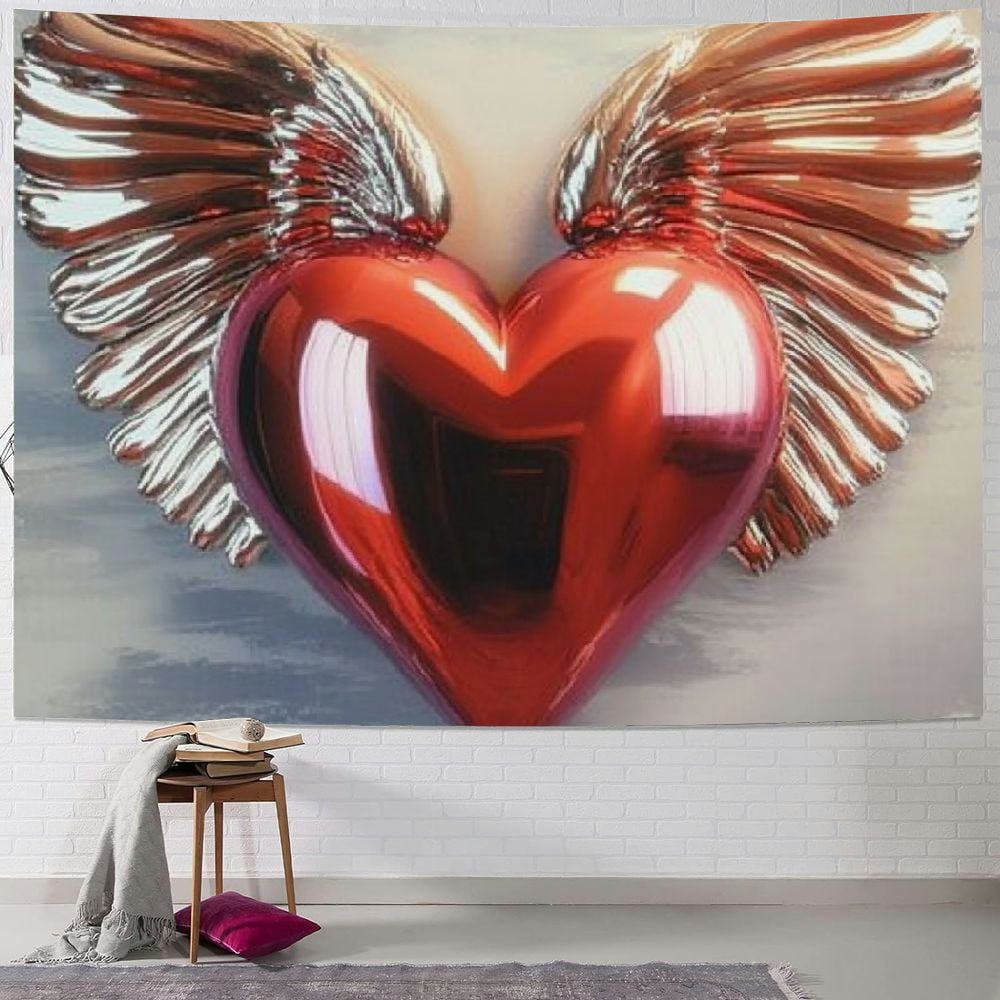 Creowell Angel Wings Valentine's Day Tapestry Wall Hanging for Living ...