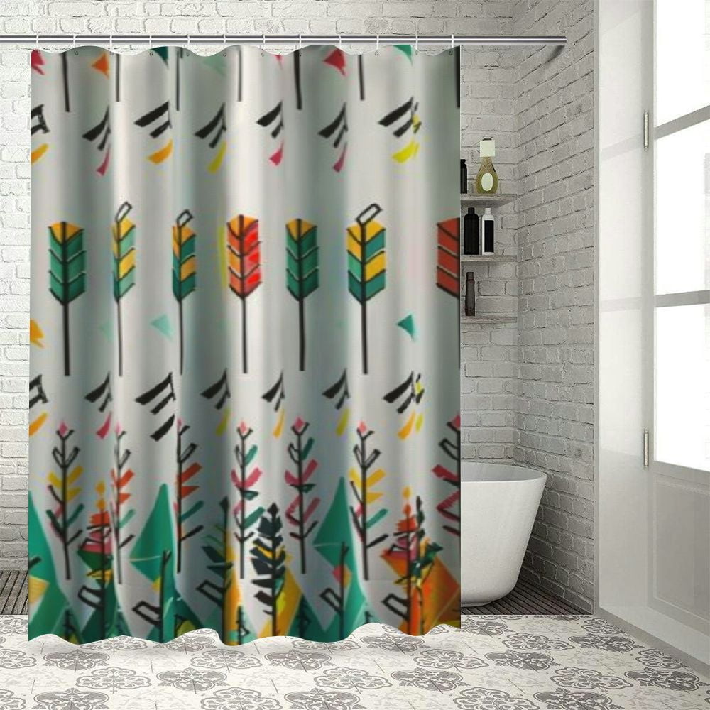 Creowell Arrows Shower Curtain, Arrows Design Vibrant Color Arrowheads ...