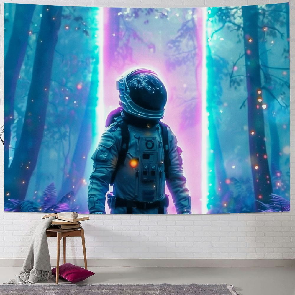 Creowell Astronaut in Forest Tapestry Planet Universe Starry Sky ...