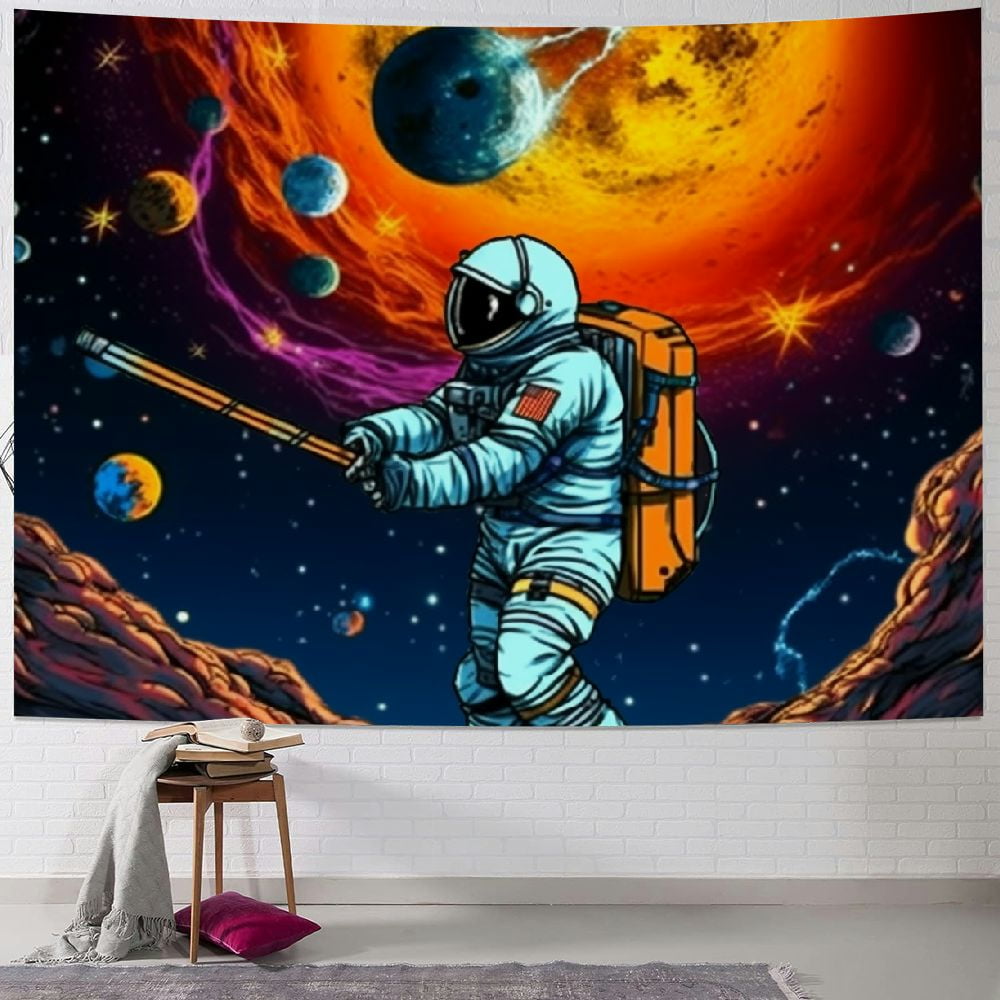 Creowell Astronaut Space Tapestry for Bedroom, Cool Galaxy Moon Decor ...