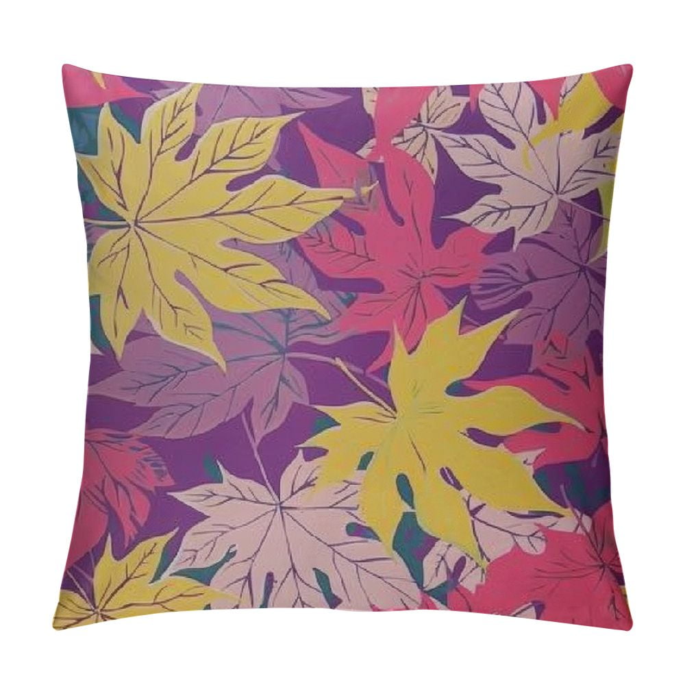 Creowell Autumn Maple Leaf Throw Pillow Covers for Living Room Cute ...