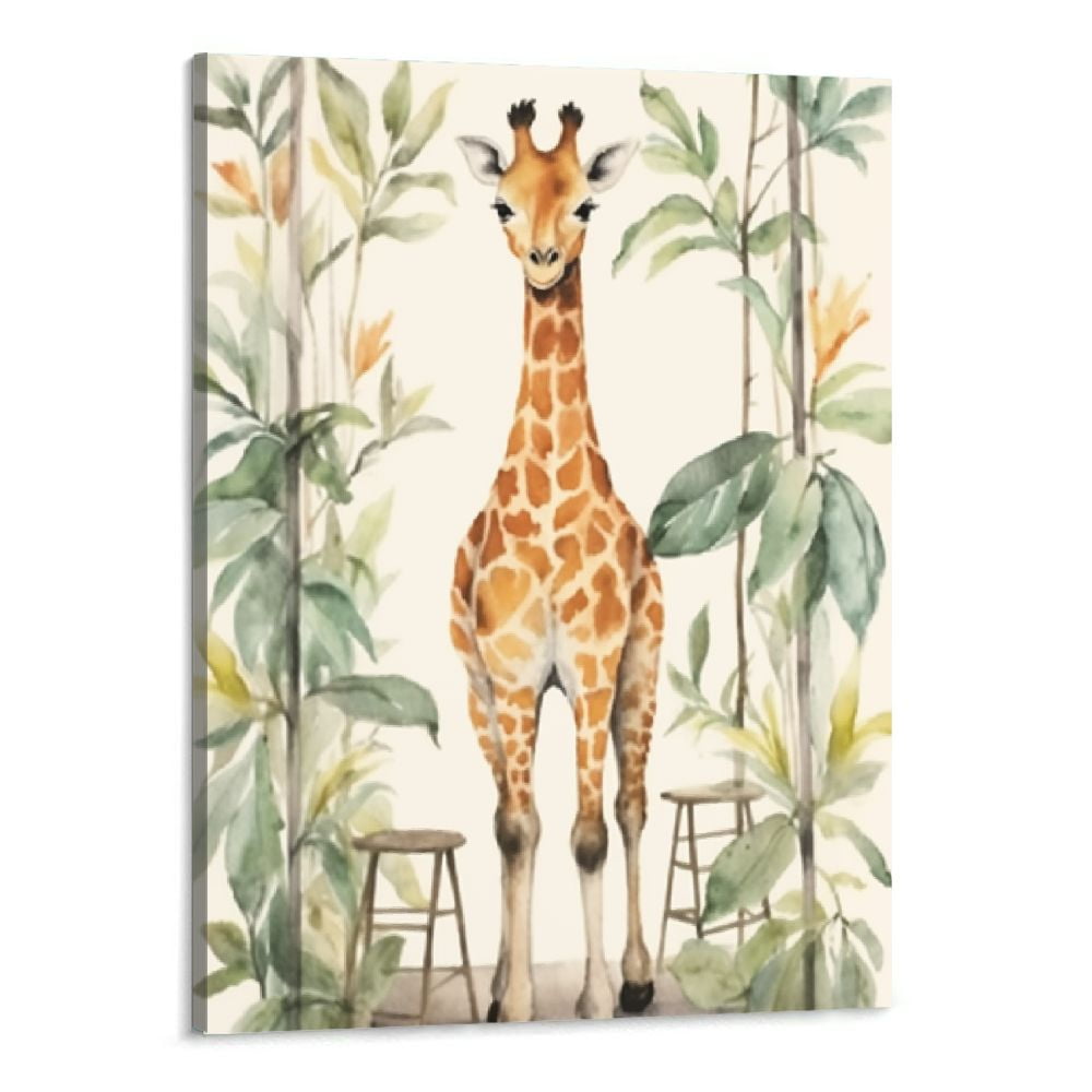 Creowell Baby Safari Animals Canvas Wall Art Giraffe Poster Jungle ...