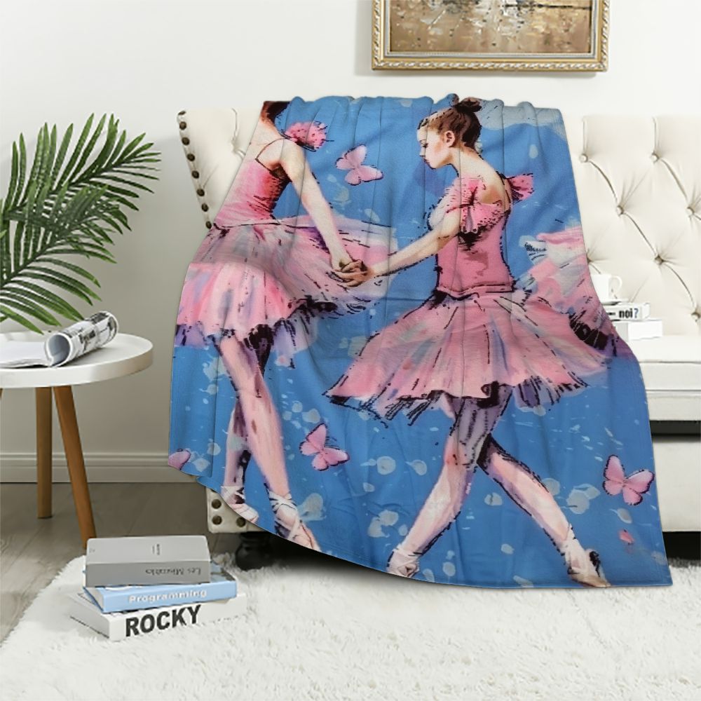 Creowell Ballerina Girls Pink Blanket Ballet Gifts for Girls Women Soft ...