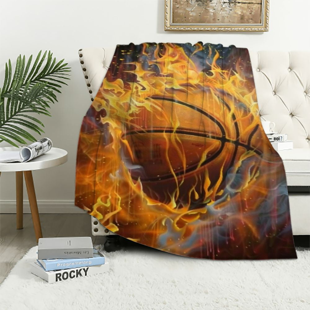 Creowell Basketball Blanket Warm Soft Cozy Blanket Throw Couch Bed ...
