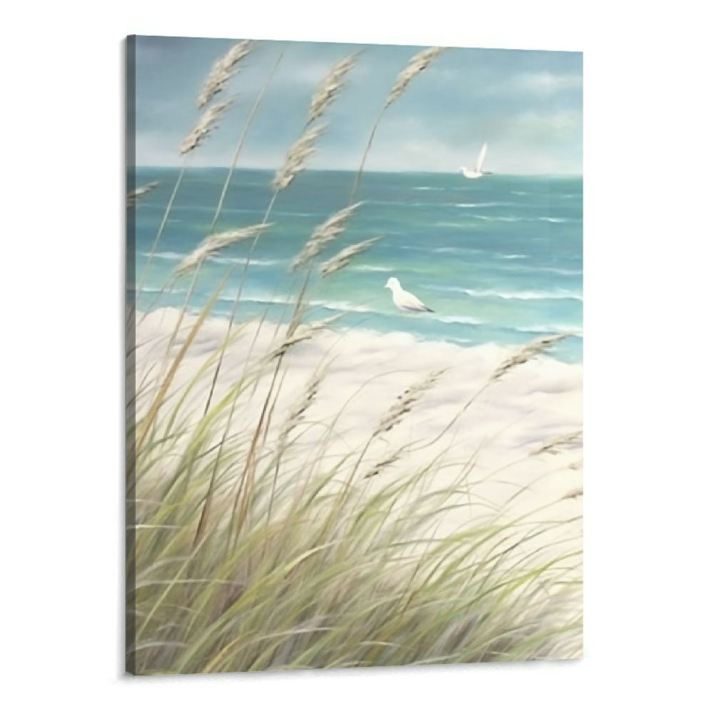 Creowell Beach Framed Wall Art Picture: Bedroom Modern Ocean View Print ...