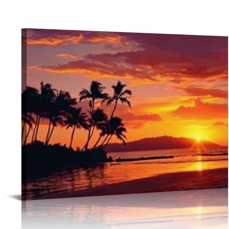 Beach Sunset Landscape Paintings Newport Back Bay Sunset