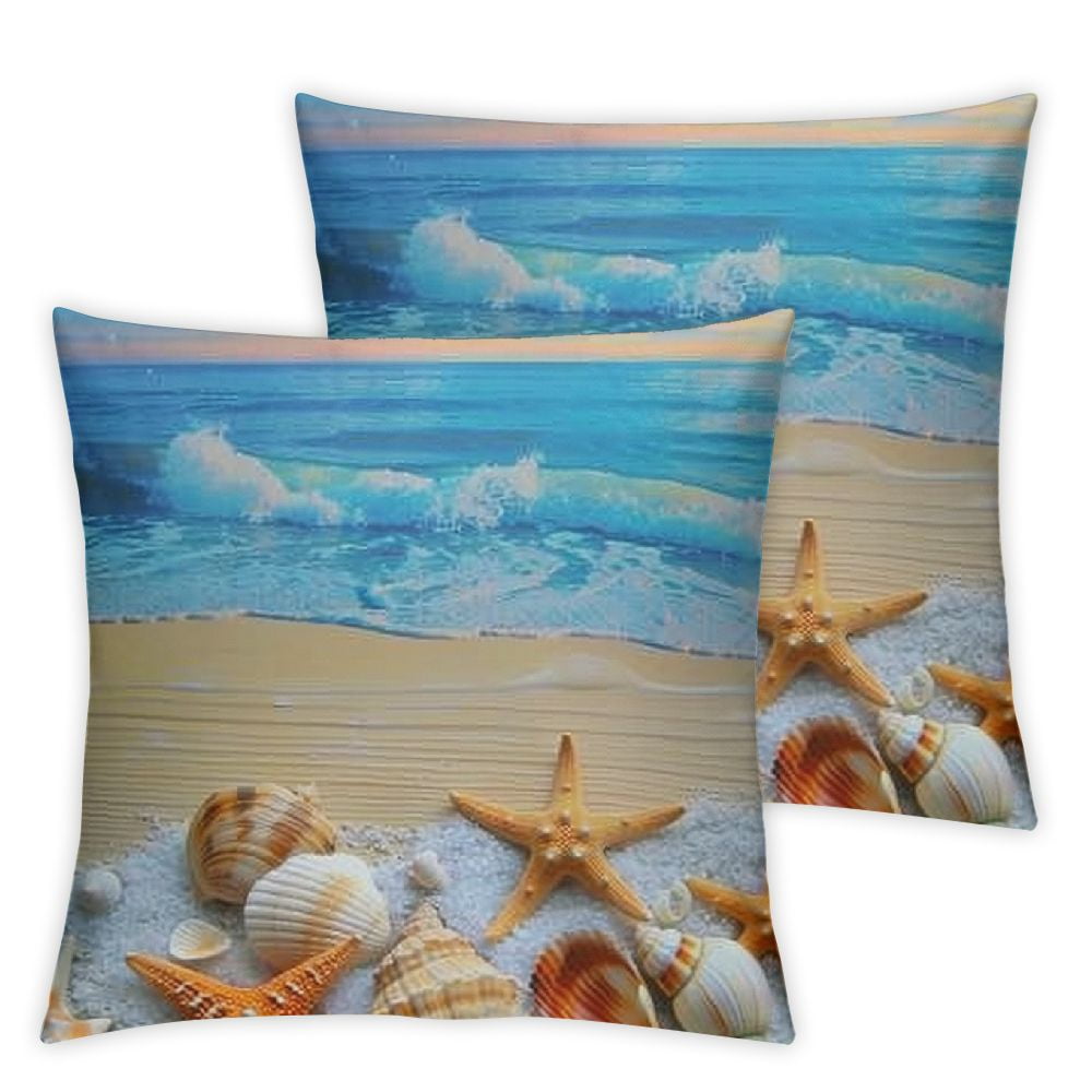 Creowell Beach Themed Throw Pillow Cover Hawaii Coastal Cushion Cover ...