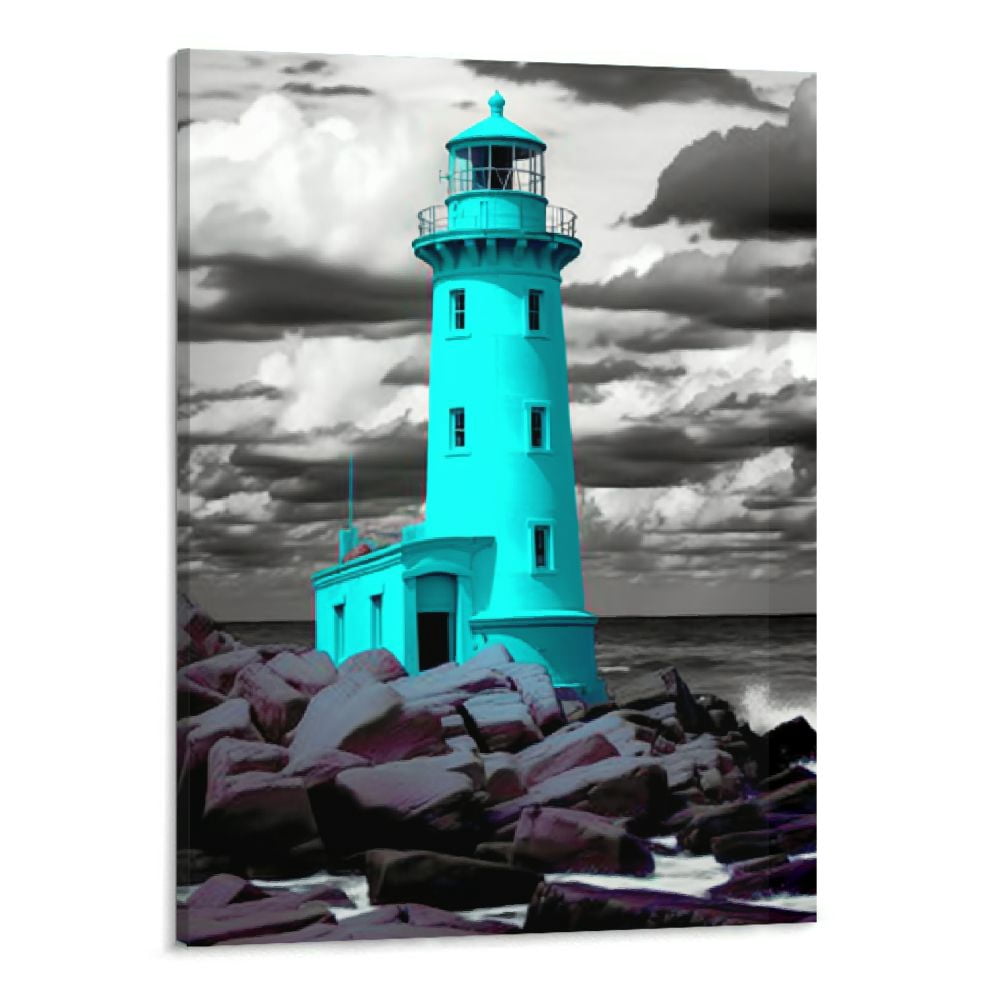 Creowell Beach Wall Art Teal Wall Decor Bathroom Decor Sets Accessories ...