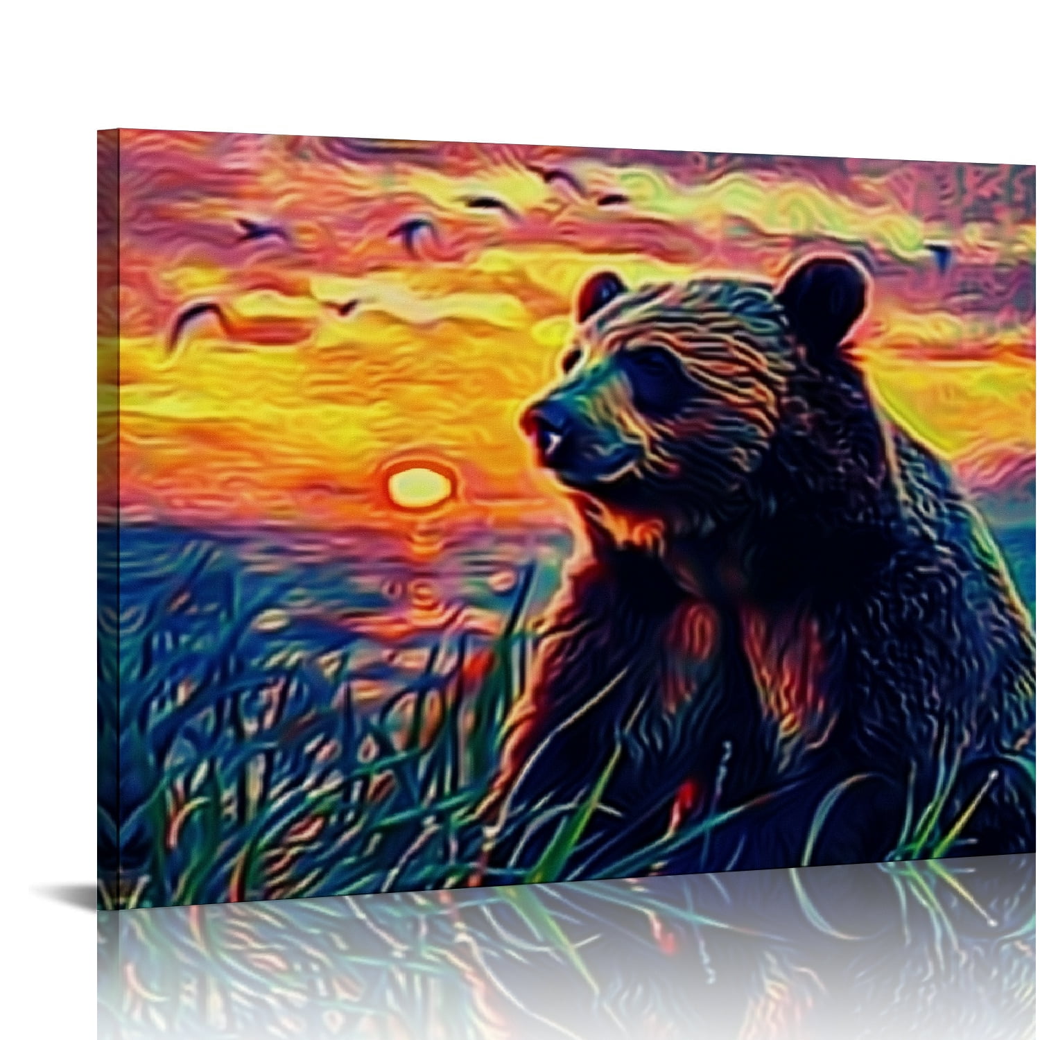 Creowell Bear Grass Sunset Canvas Wall Art Home Decor Ready To Hang ...