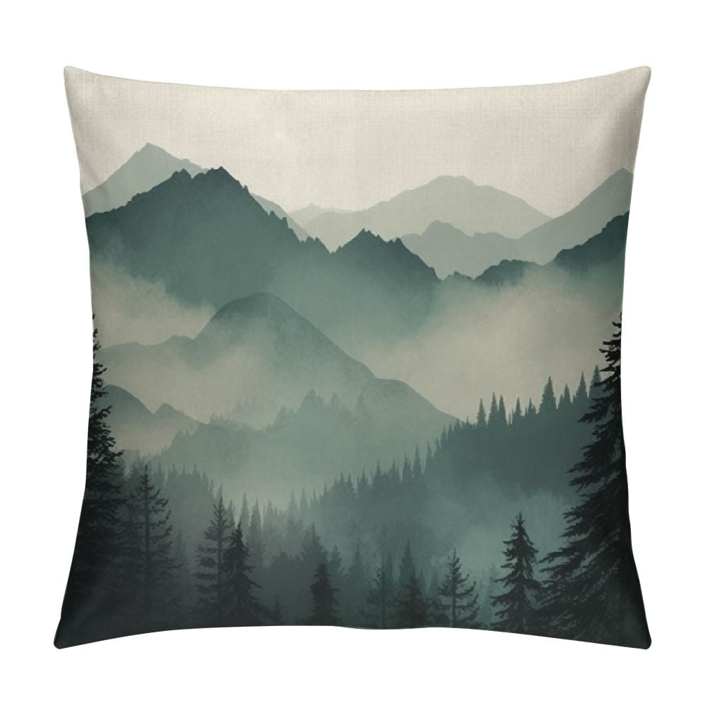 Creowell Beautiful Green Mountain Landscape Rustic Farmhouse Style ...