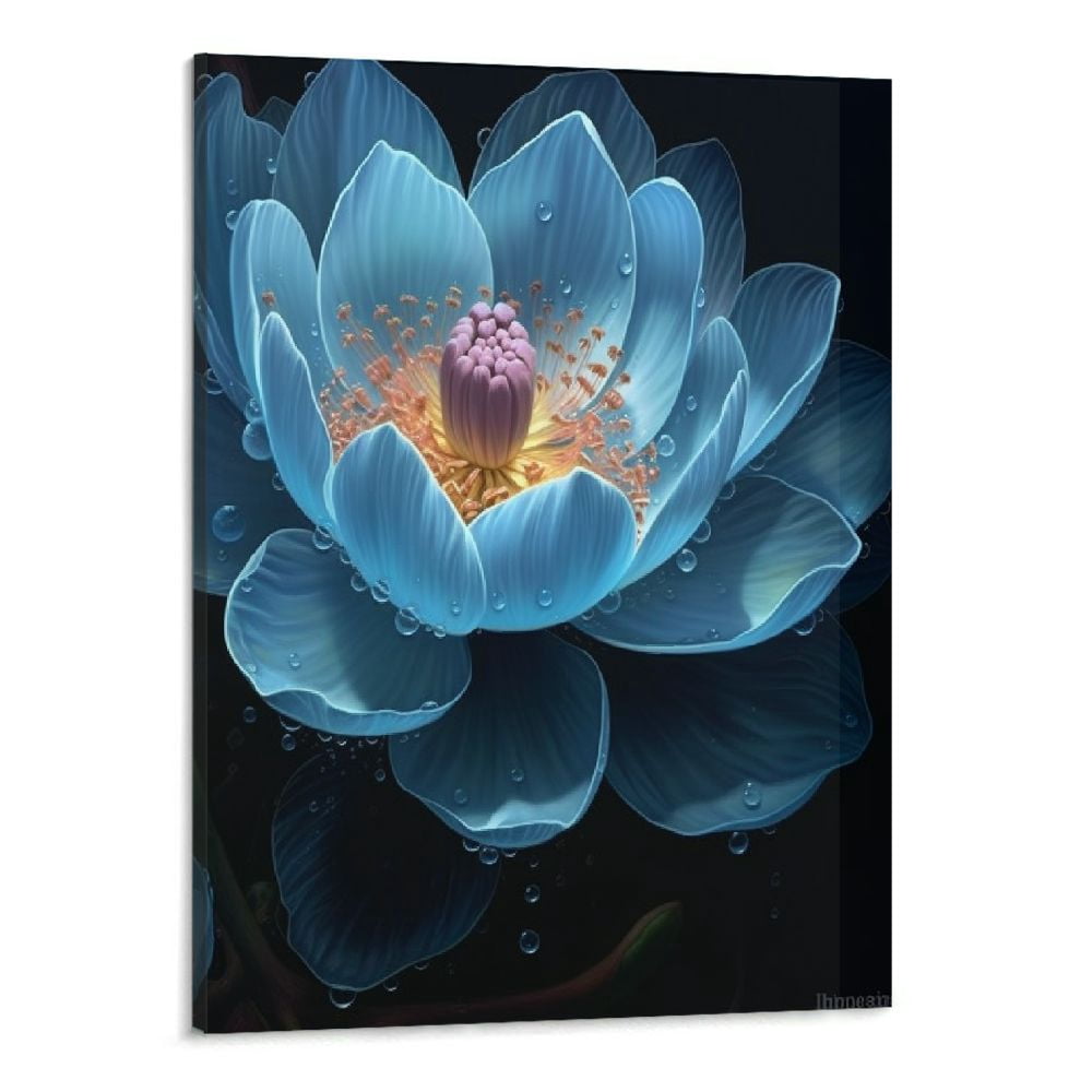 Creowell Beautiful Lotus Flower in The Pond - Zen Mural Painting White ...