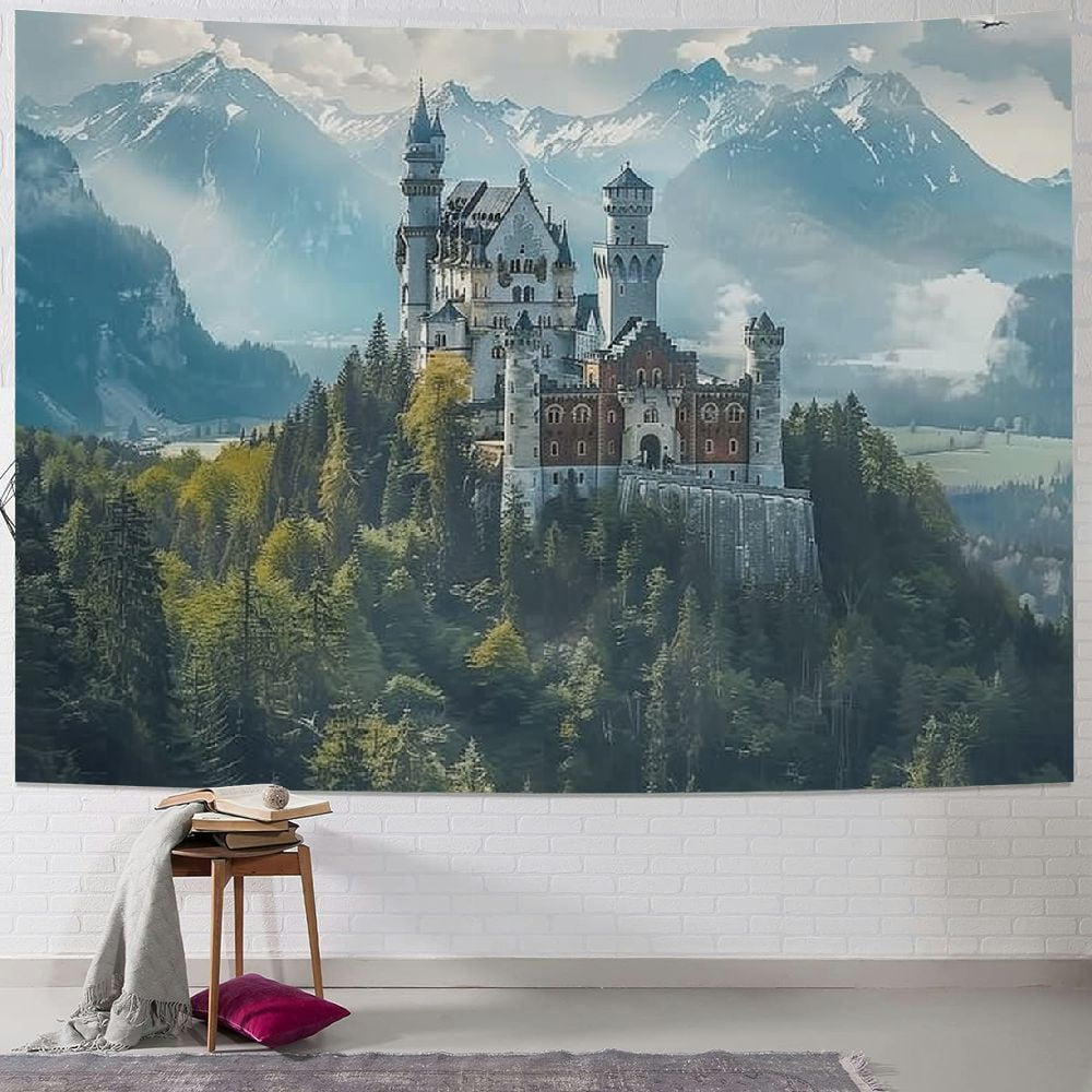 Creowell Beautiful Tapestry, Neuschwanstein Castle Bavaria Germany Wall ...