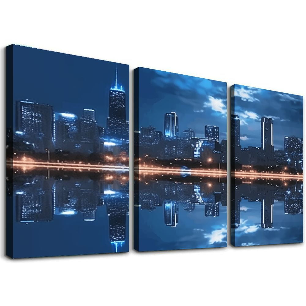 Creowell Bedroom Living Room Home Decor Fall Decor Night Building Wall ...