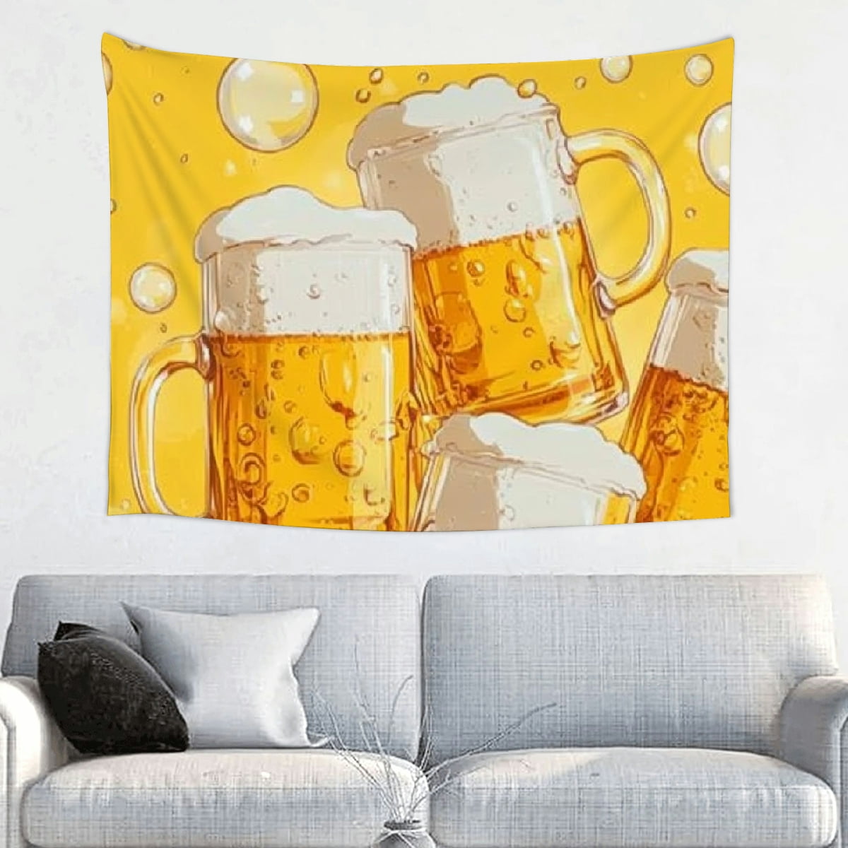 Creowell Beer Mugs Bubbles Tapestry Wall Art for Dorm Decoration ...