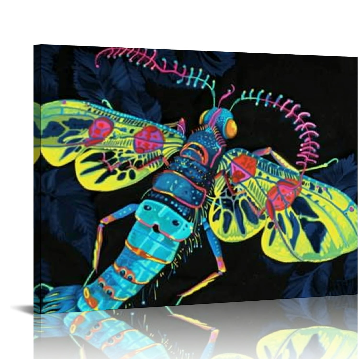Creowell Bioluminescent Insects Canvas Prints Wall Art Decor 16x12in ...